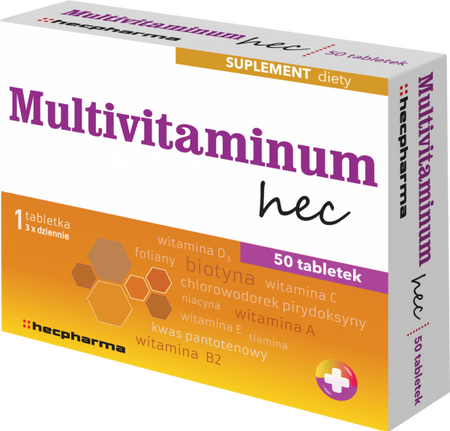 Multivitaminum Hec, 50 tabletek | LEKI I SUPLEMENTY \ Witaminy i ...